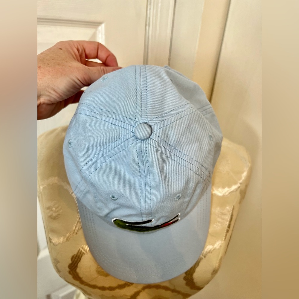 Lacoste Big Croc Crocodile Baby Blue Hat Cap Leather … - Gem